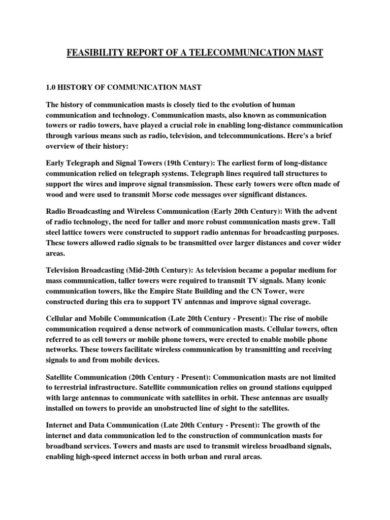 History of Communication Mast | PDF