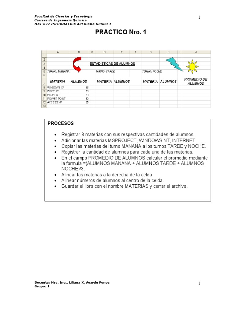 Prácticas de Informática Aplicada | PDF | Informática | Microsoft Excel