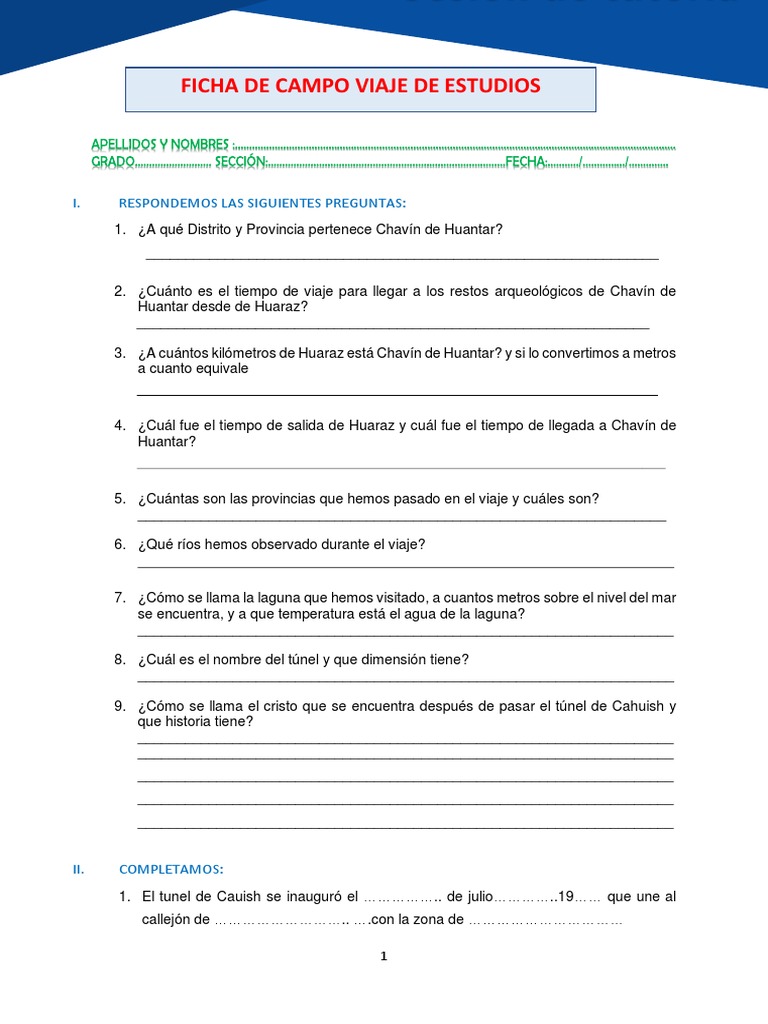 Ficha - Viaje - de Estudios | PDF