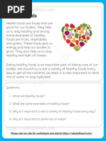 Healthy Lifestyle and Habits Comprehension | PDF