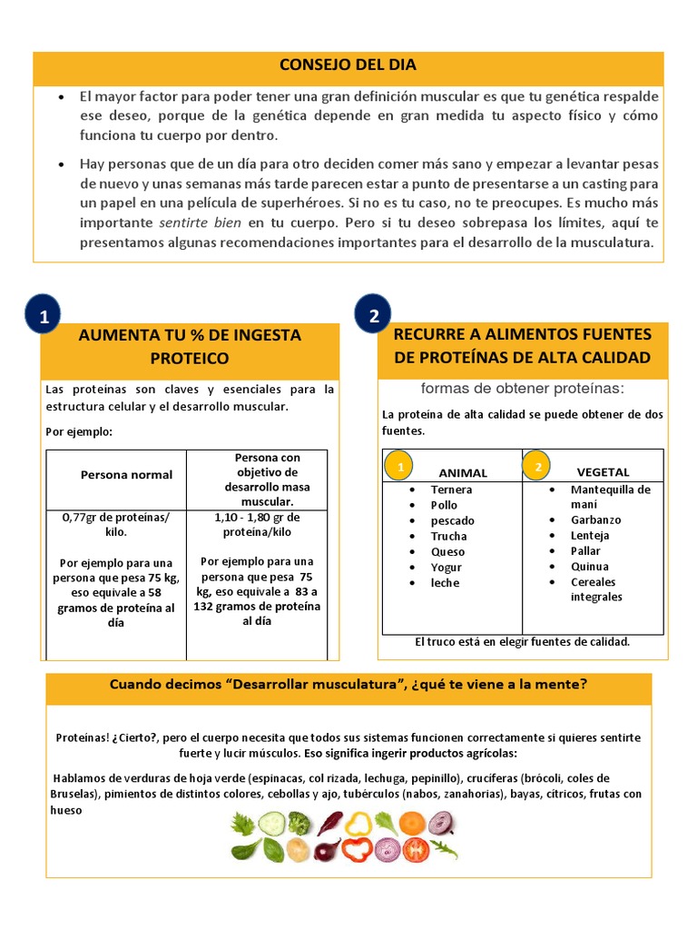 Recomendación para El Desarrollo de Masa Magra | PDF | Alimentos ...