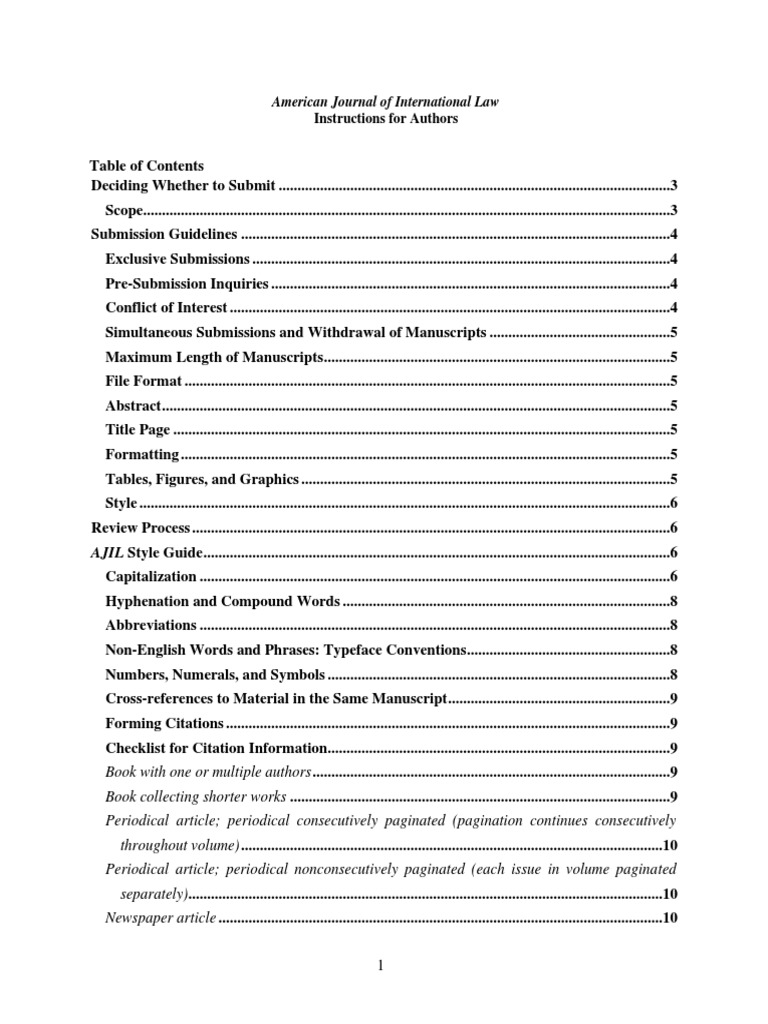 AJIL Style Guide | PDF | Citation | Academic Journal