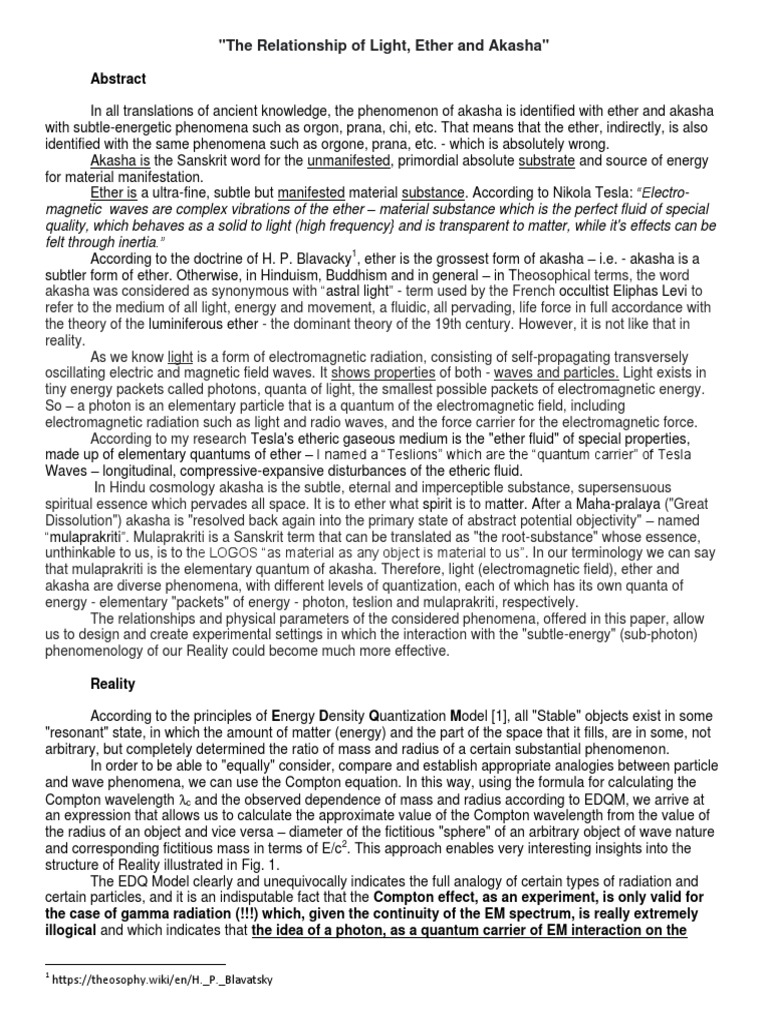 Akasha and Ether | PDF | Electromagnetic Radiation | Waves