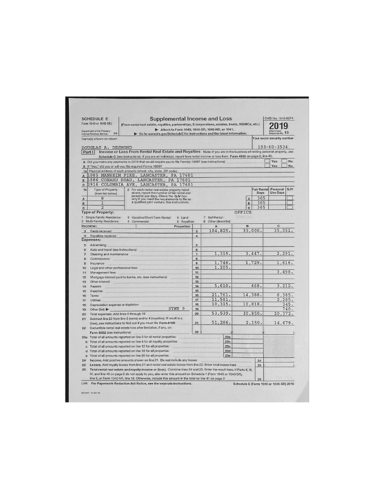 Form 1040 - Schedule E | PDF