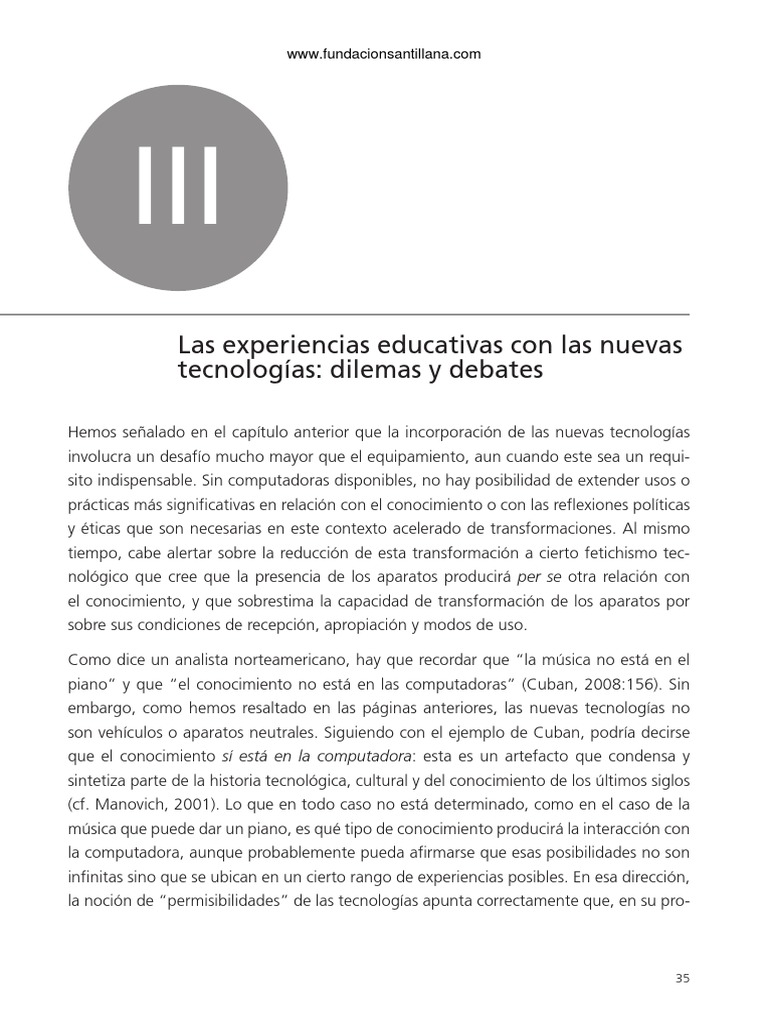 Dussel - Educación y Nuevas Tecnologías - C3 | PDF