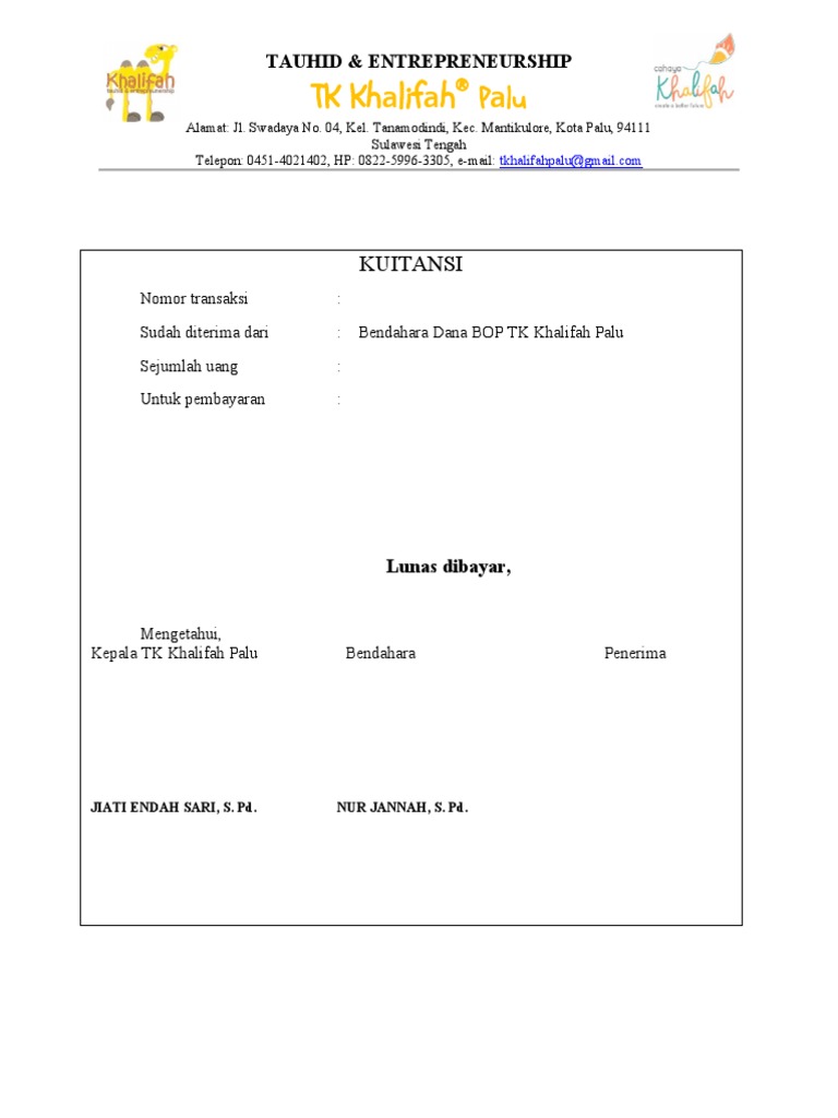 Kuitansi Lunas Bayar | PDF