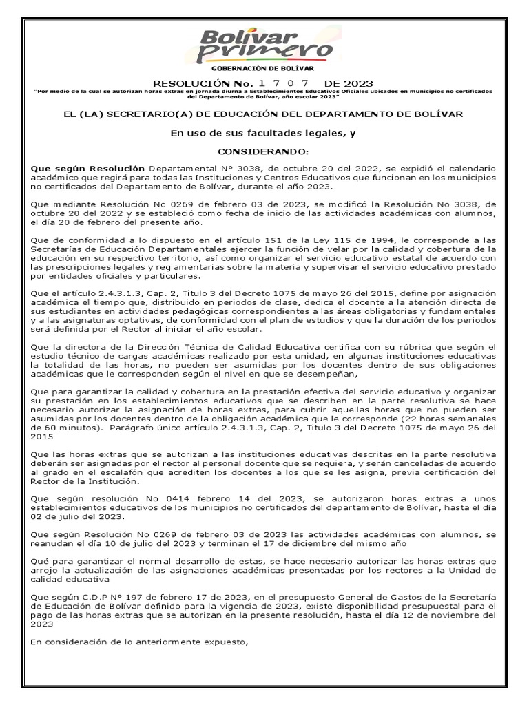 Resol Diurna Quimestre II 2023 | PDF