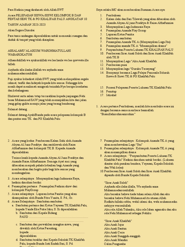 Susunan Acara | PDF