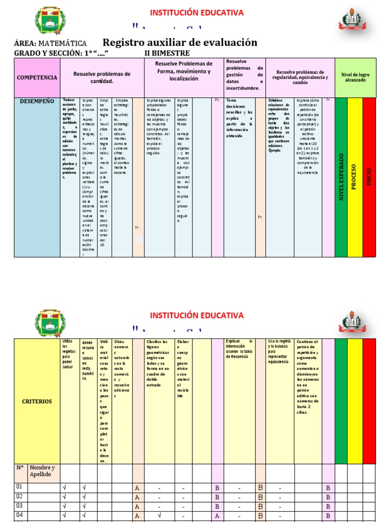 Registro Auxiliar de Matemática | PDF