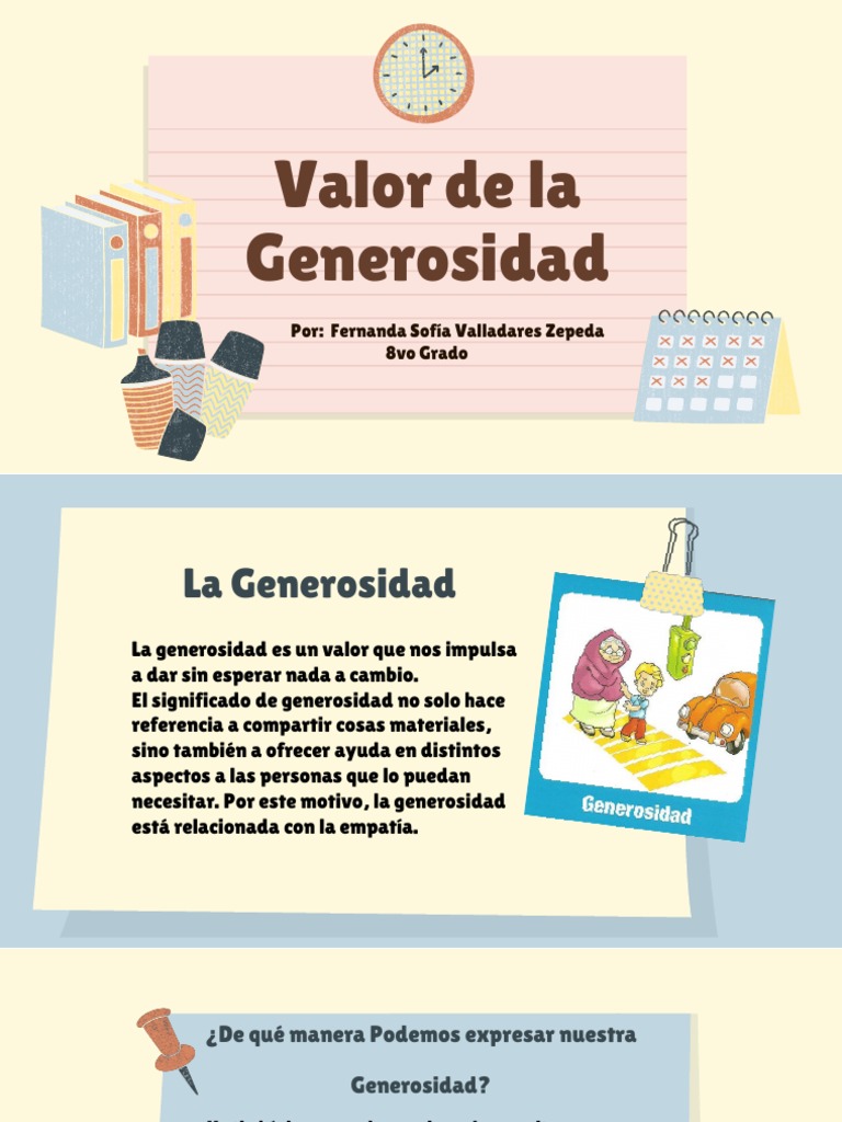 El Valor De La Generosidad Para Ninos