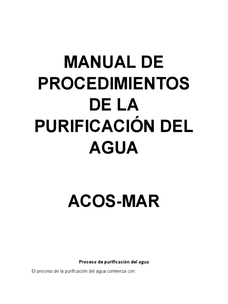 Manual de Procedimientos de Purificación | PDF
