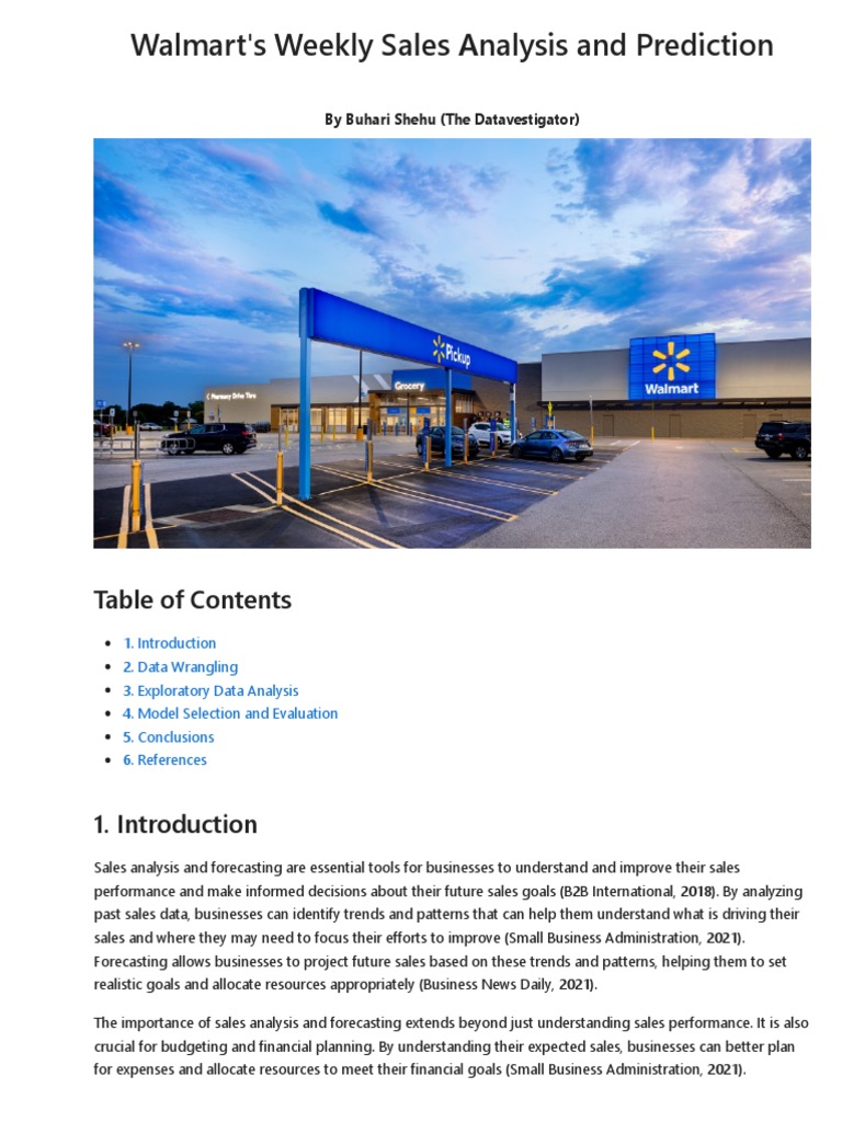 Walmart Weekly Sales Forecasting Analysis | PDF