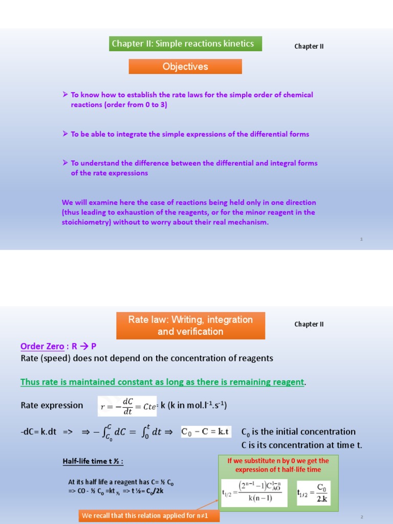 Chapter II - 2021 Simple Reactions Kinetics (Students) | PDF | Teaching ...