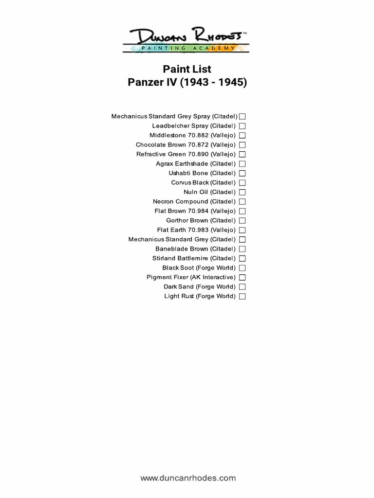 Panzer IV Paint Schemes Guide | PDF
