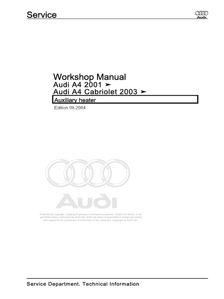 Audi A4 b6 Workshop Manual | PDF
