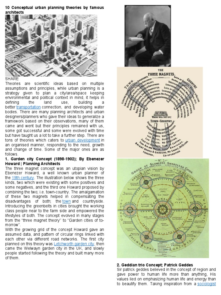 10 Conceptual Urban Planning Theories by Famous Architects | PDF