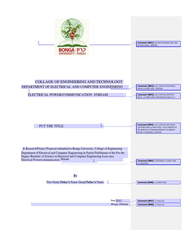 TITLE PROPOSAL Report FORMAT BONGA | PDF