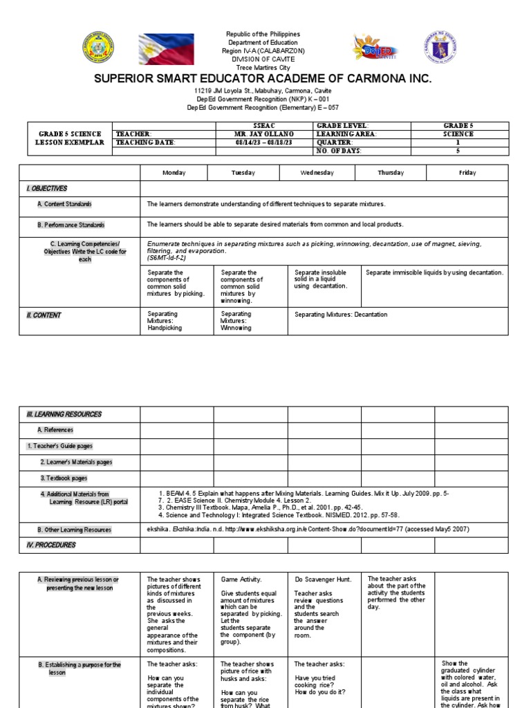 SCIENCE 5 Quarter 1 Week 4 | PDF