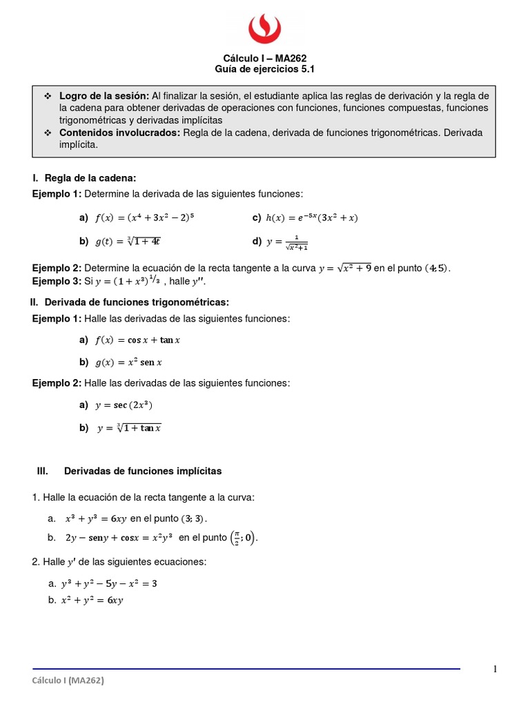MA262 - Guía de Ejercicios - Sesión - 5.1 | PDF | Métodos y materiales de enseñanza