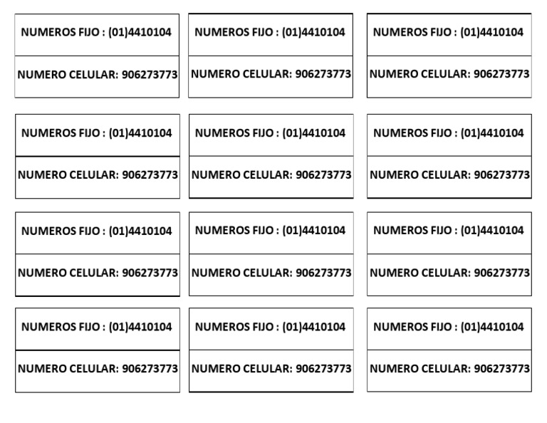 Numeros de Telefono | PDF | Hogar, jardinería y bricolaje