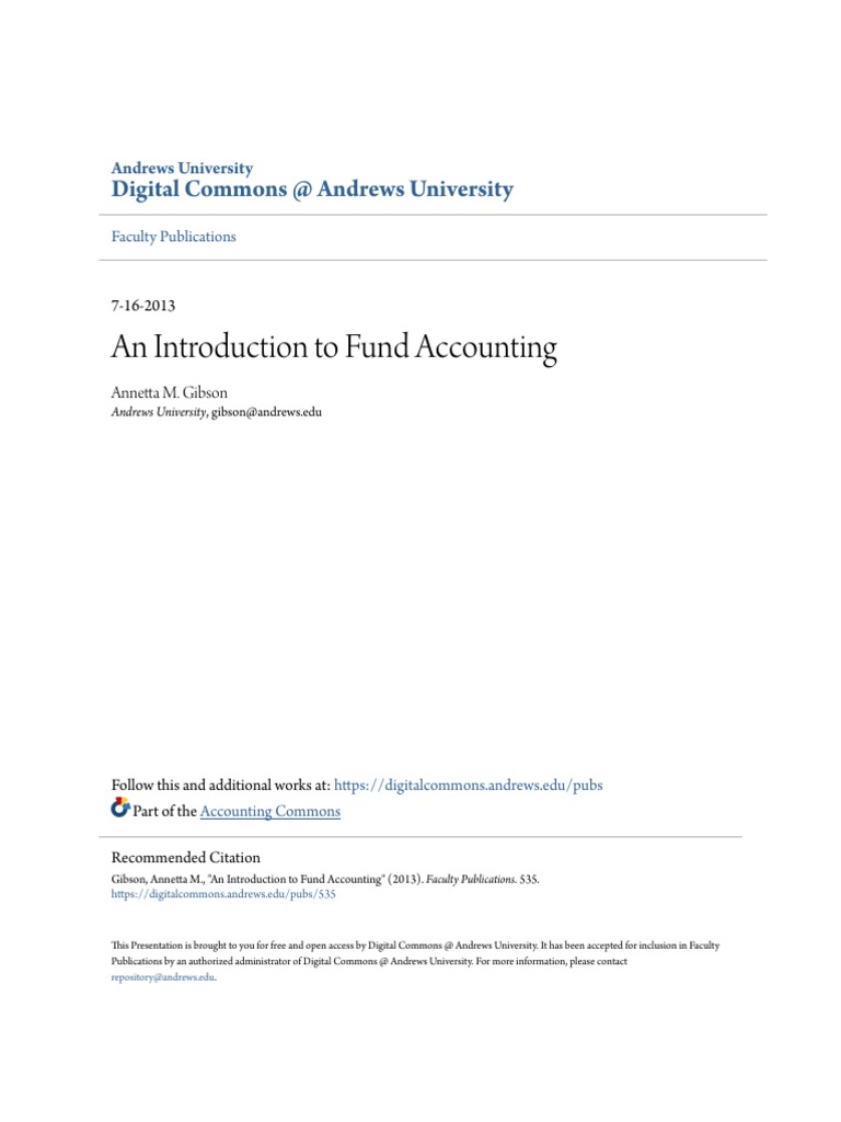 Introduction to Fund Accounting | PDF