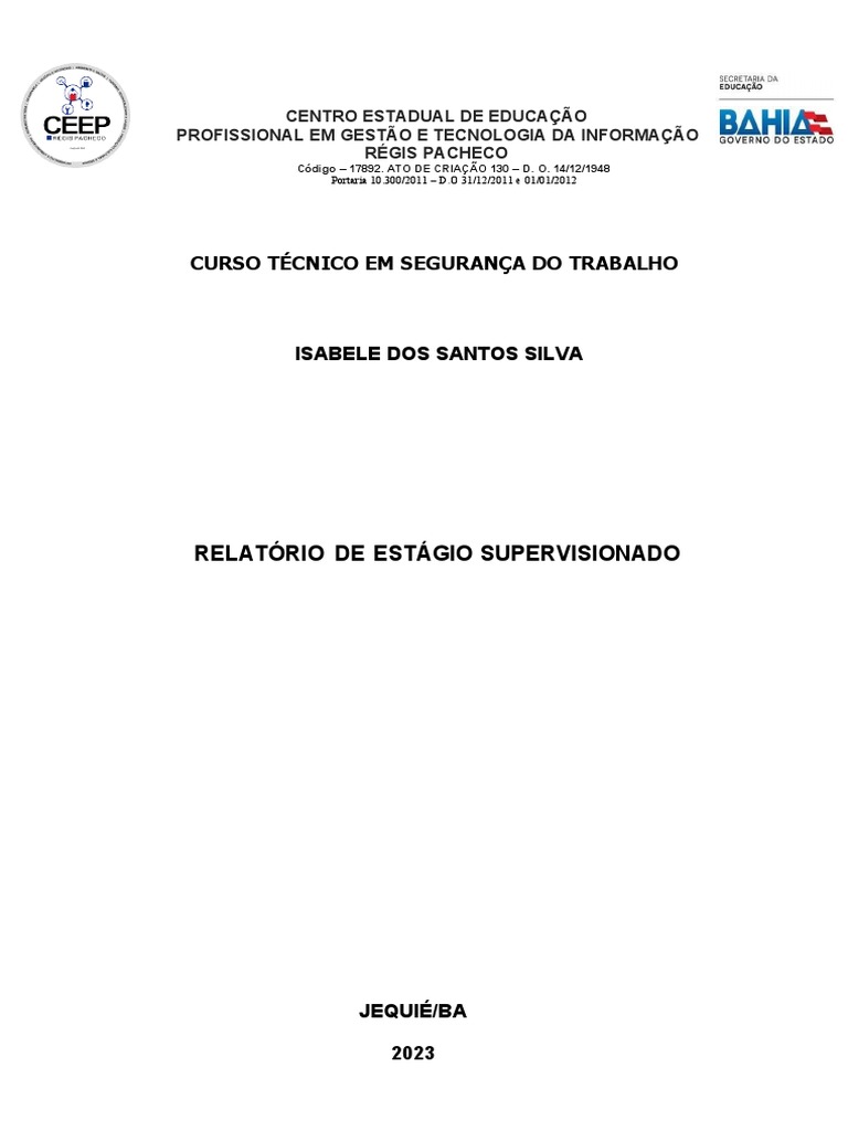 RELATÓRIO CEEP Isabele | PDF