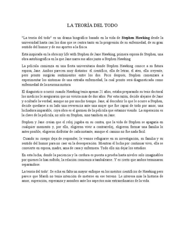 LA TEORÍA DEL TODO | PDF