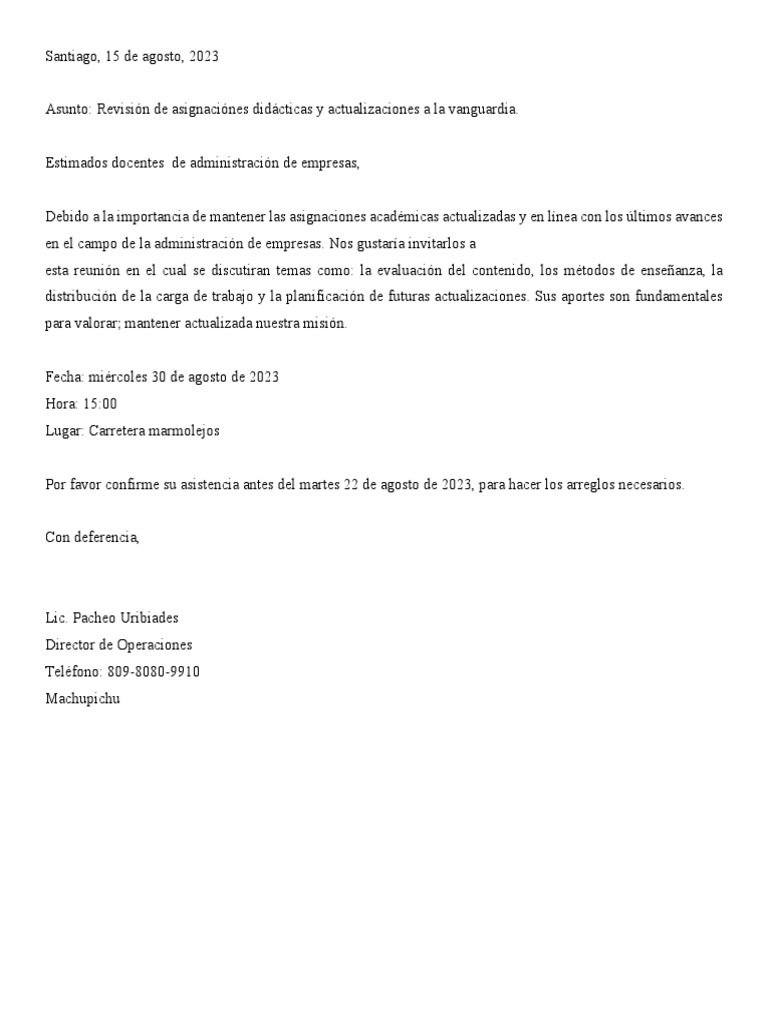 Ejemplo de Una Circular | PDF