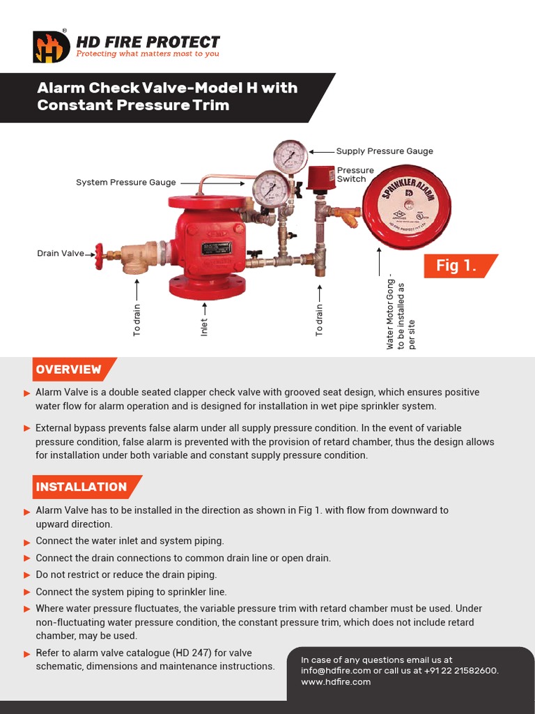Alarm Valve With Constant Pressure Trim Without RC A4 Sticker LR | PDF