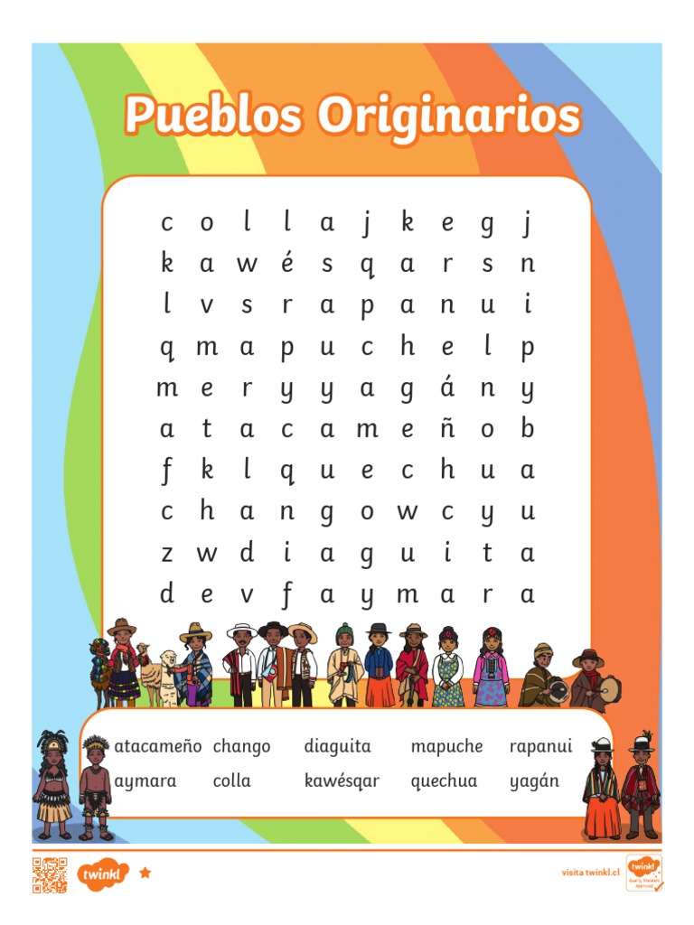 Sopa de Letras Pueblos Originarios 3 Niveles - Ver - 1 | PDF