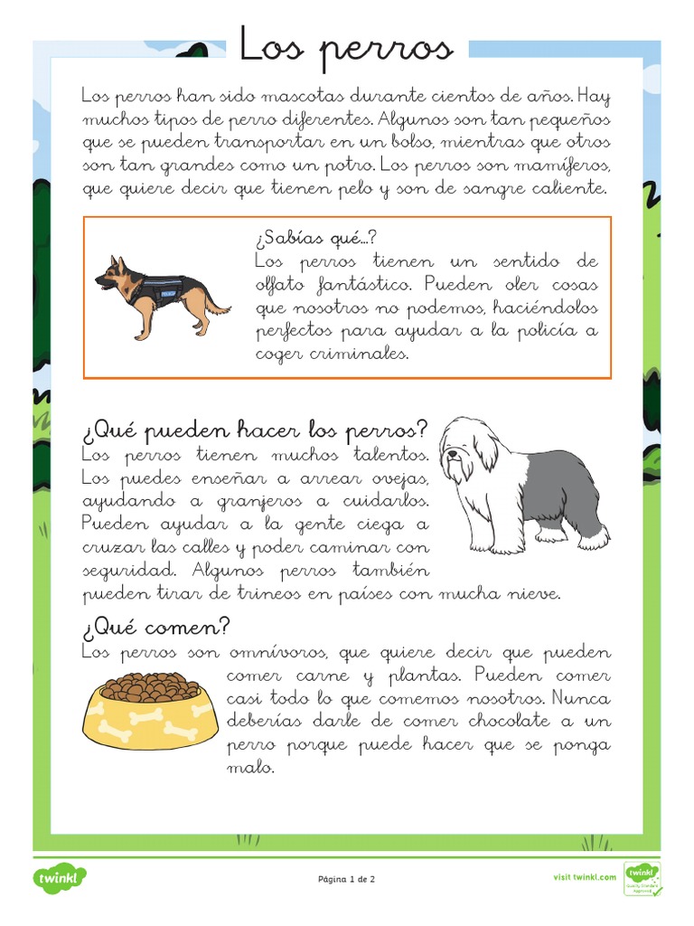 TEXTO INFORMATIVO.Los-perros | PDF