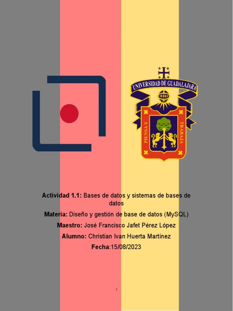 Actividad 1 1 Bases De Datos Y Sistemas De Bases De Datos Pdf