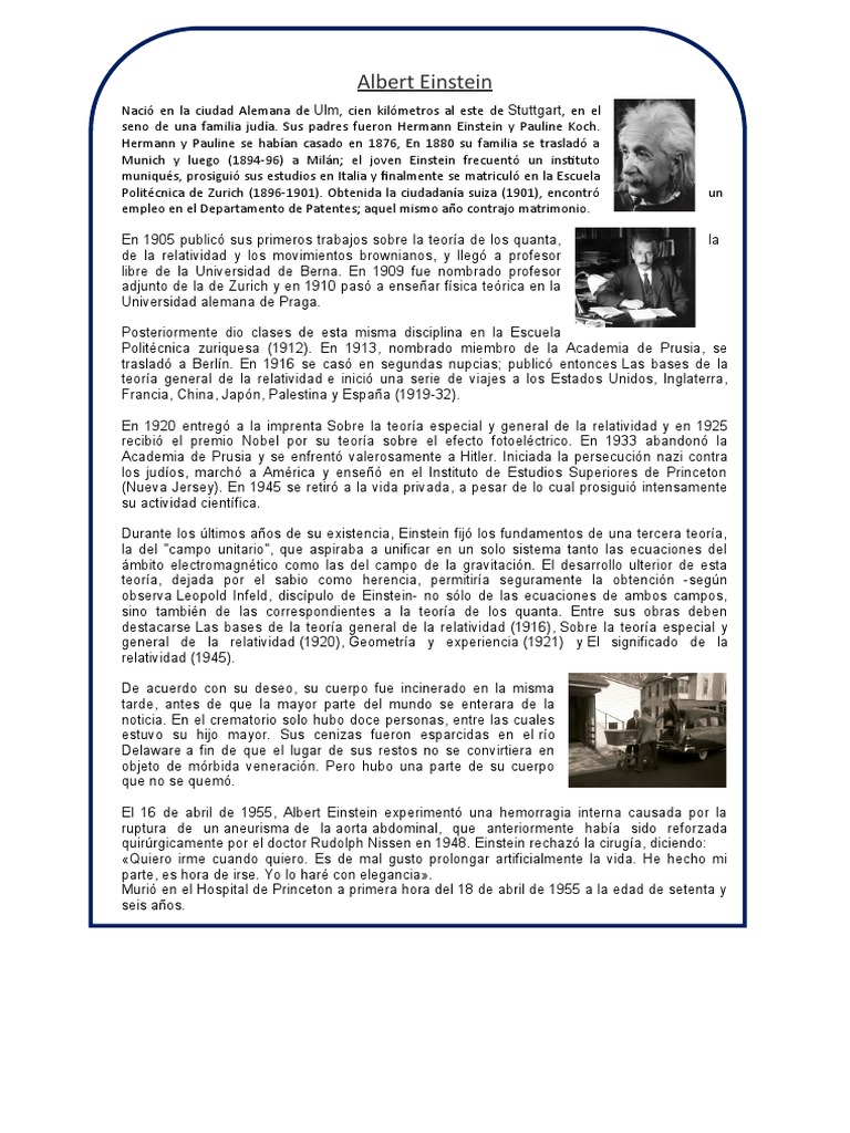 Albert Einstein El Cientifico | PDF | Albert Einstein | Física