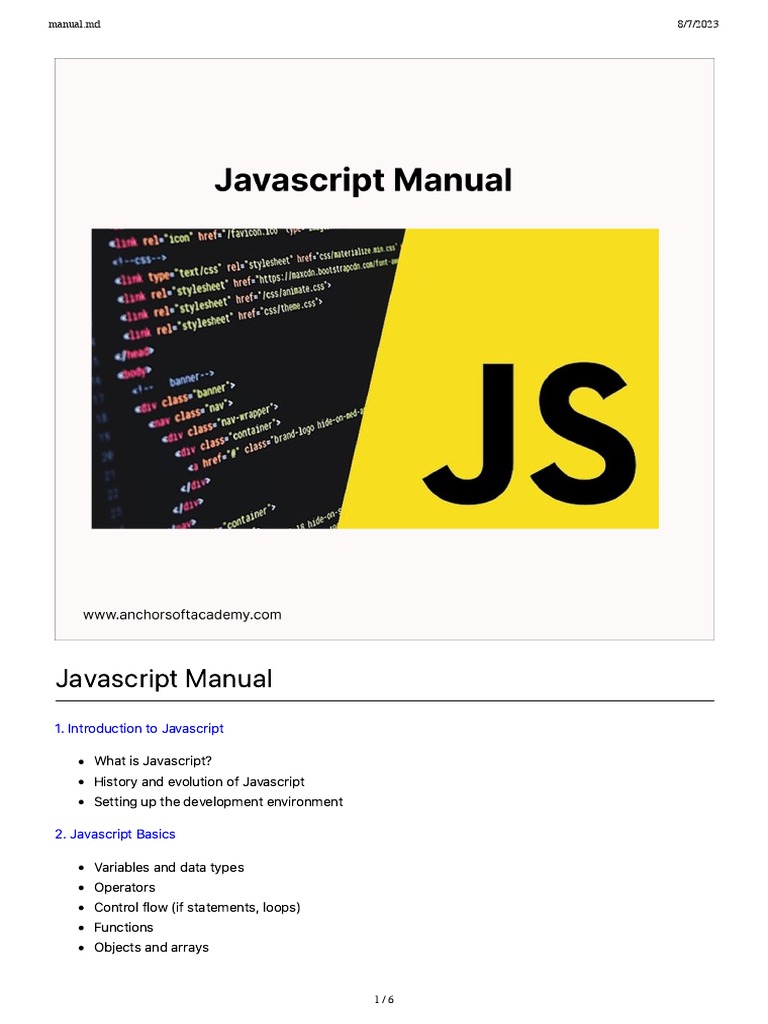 Javascript Manual Pdf Java Script Data Type