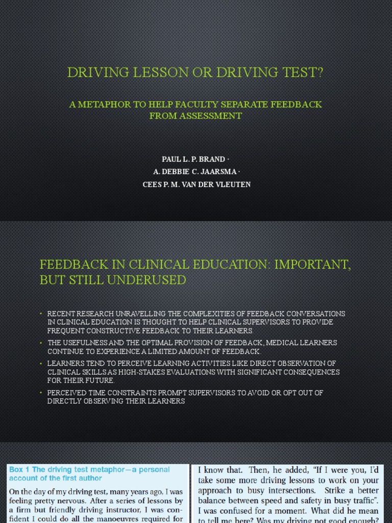Driving Lesson or Driving Test | PDF