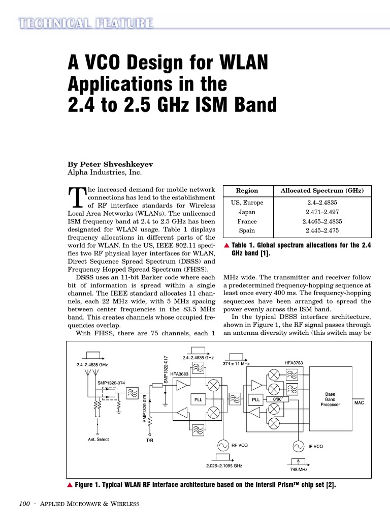 VCO Design For WLAN 2.4G | PDF | Capacitor | Amplifier