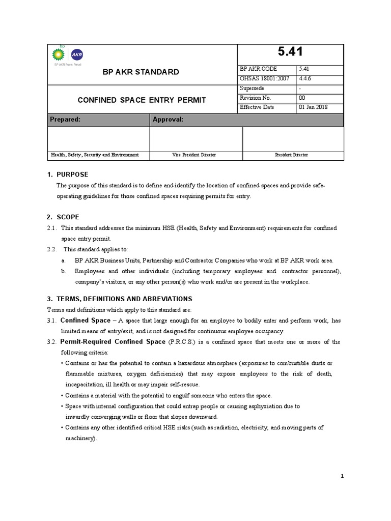 Standard Confined Space | PDF | Hazards | Safety