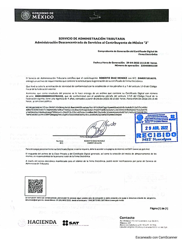 Comprobante de La Firma Electrónica | PDF