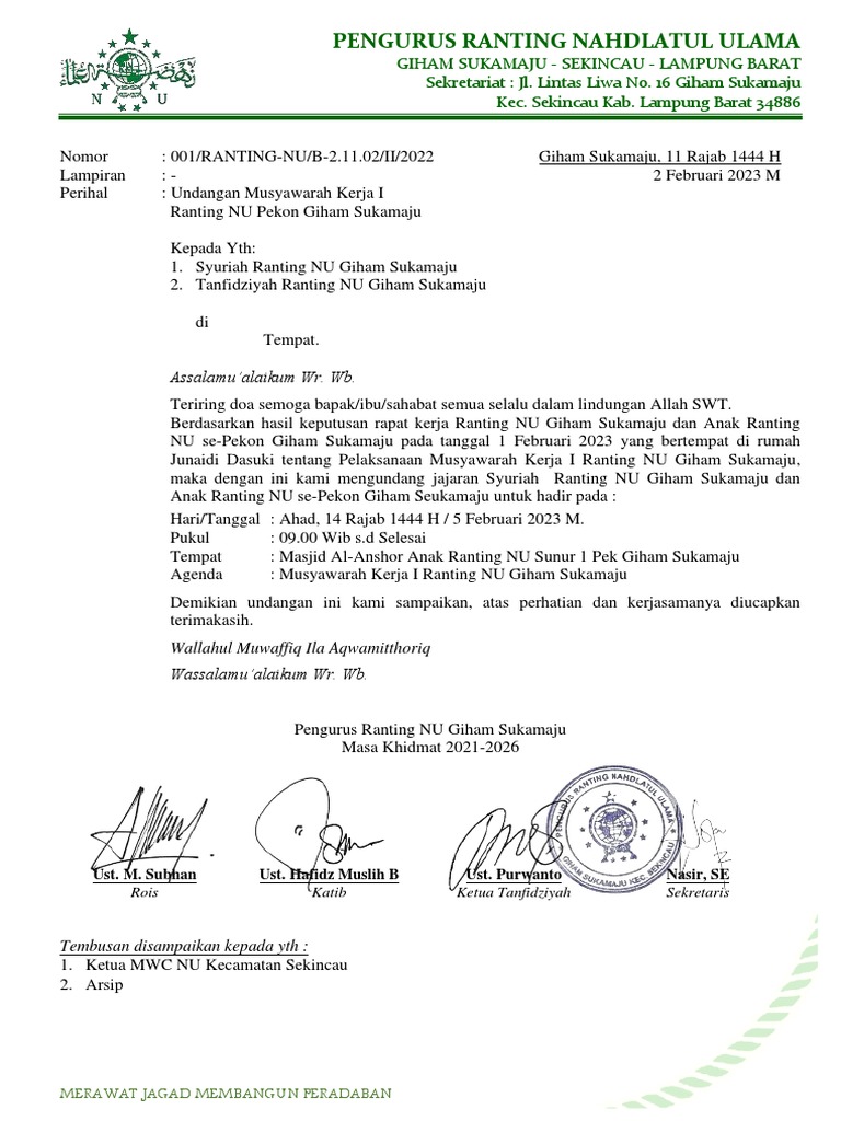 Undangan Musran NU | PDF