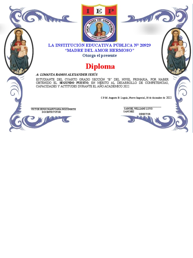 Diploma de Mérito Escolar 2022 | PDF