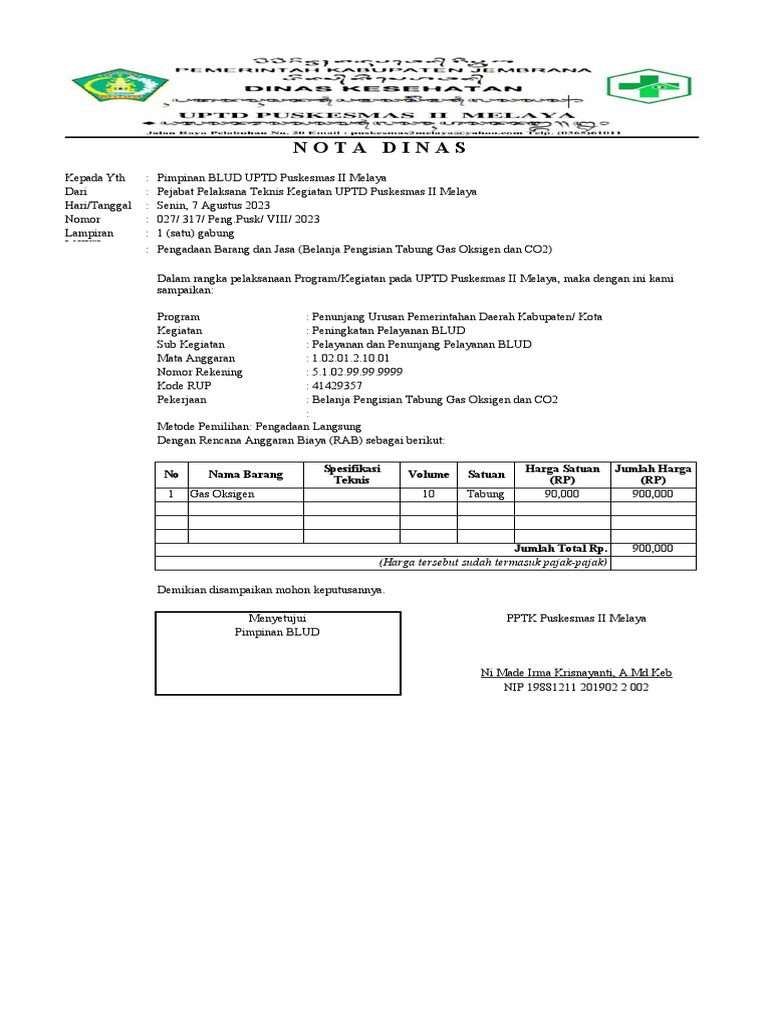 SPJ Oksigen Agustus 23 | PDF