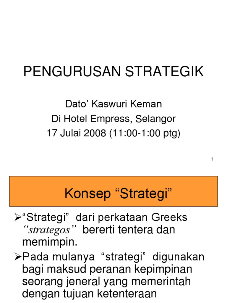 Pengurusan Strategik | PDF