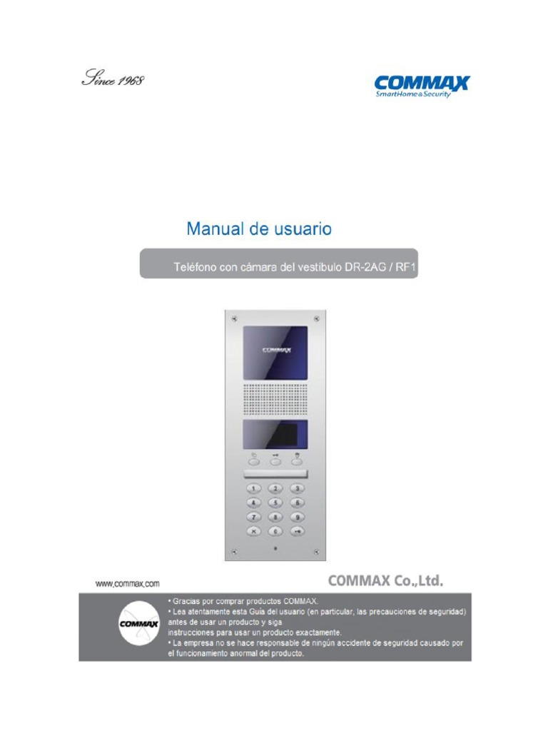 COMMAX-DR2AG-ES-FRENTE - DE-CALLE-Manual-de-usuario-ESPAÑOL | PDF