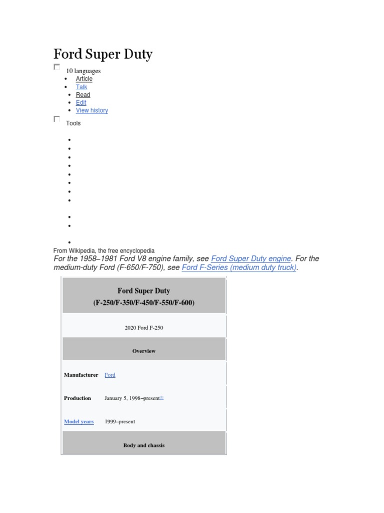 Ford Super Duty | PDF