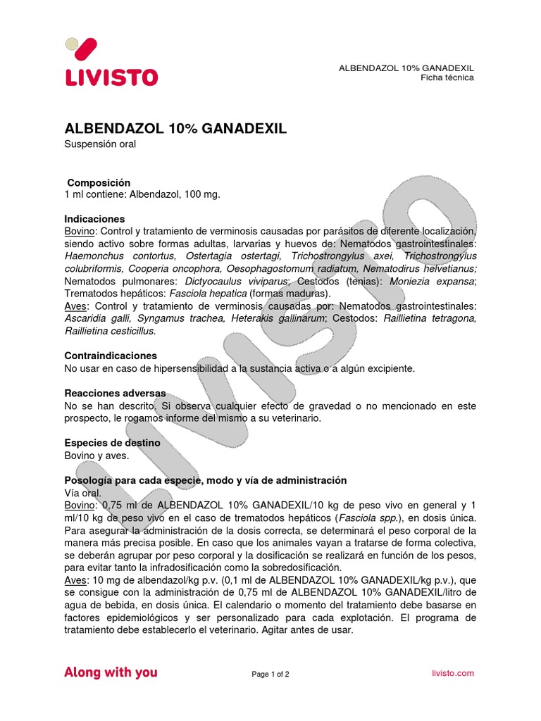 Albendazol 10% Ganadexil_GM_ES_Honduras | PDF
