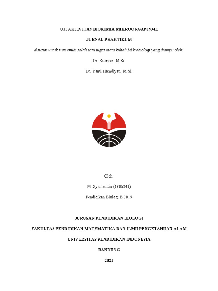 M. Syamsudin - 1906241 - Uji Aktivitas Biokimia Mikroorganisme | PDF