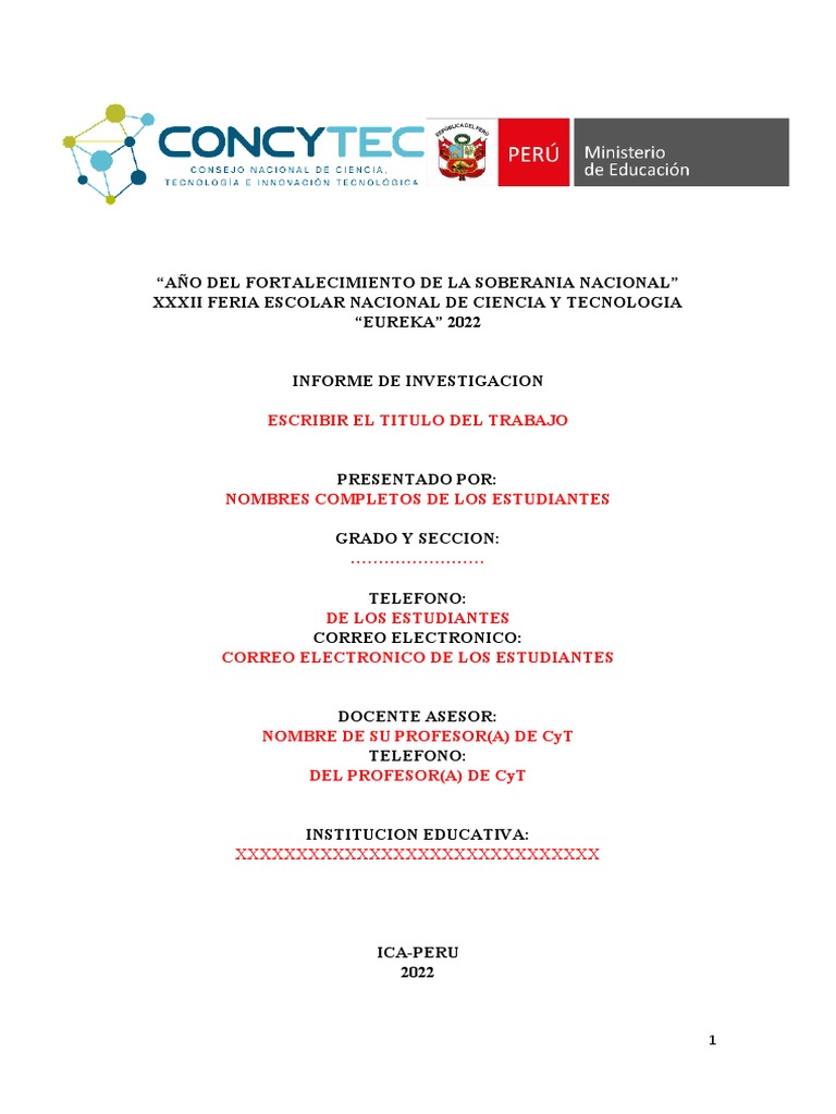 Informe Indagacion Cientifica-Eureka | PDF