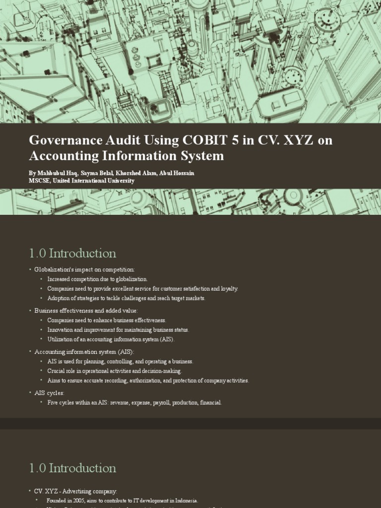 COBIT 5 Governance Audit for CV. XYZ | PDF | Information | Governance