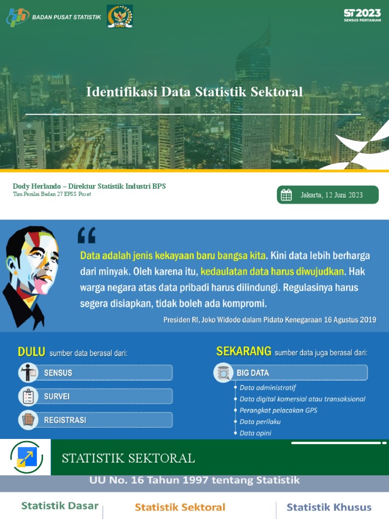 Paparan Identifikasi Data Statistik Sektoral Setjen DPR RI - Direktur ...