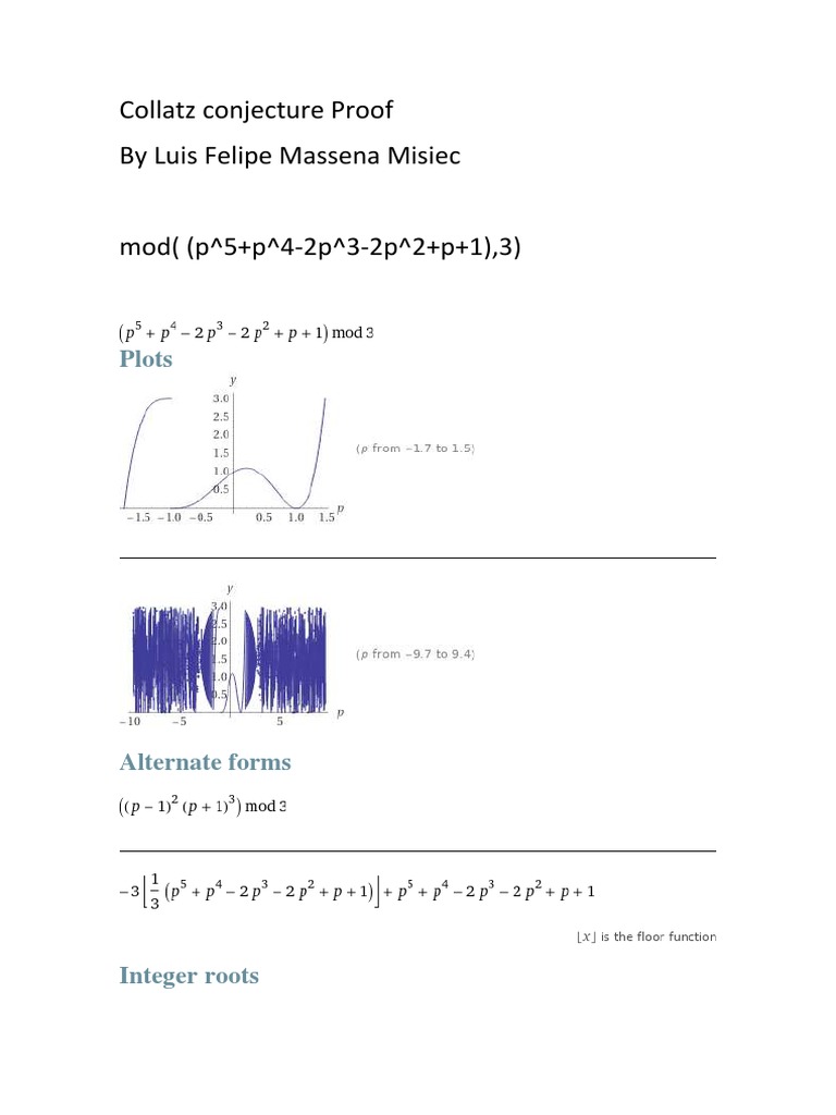Collatz Conjecture Proof XII | PDF